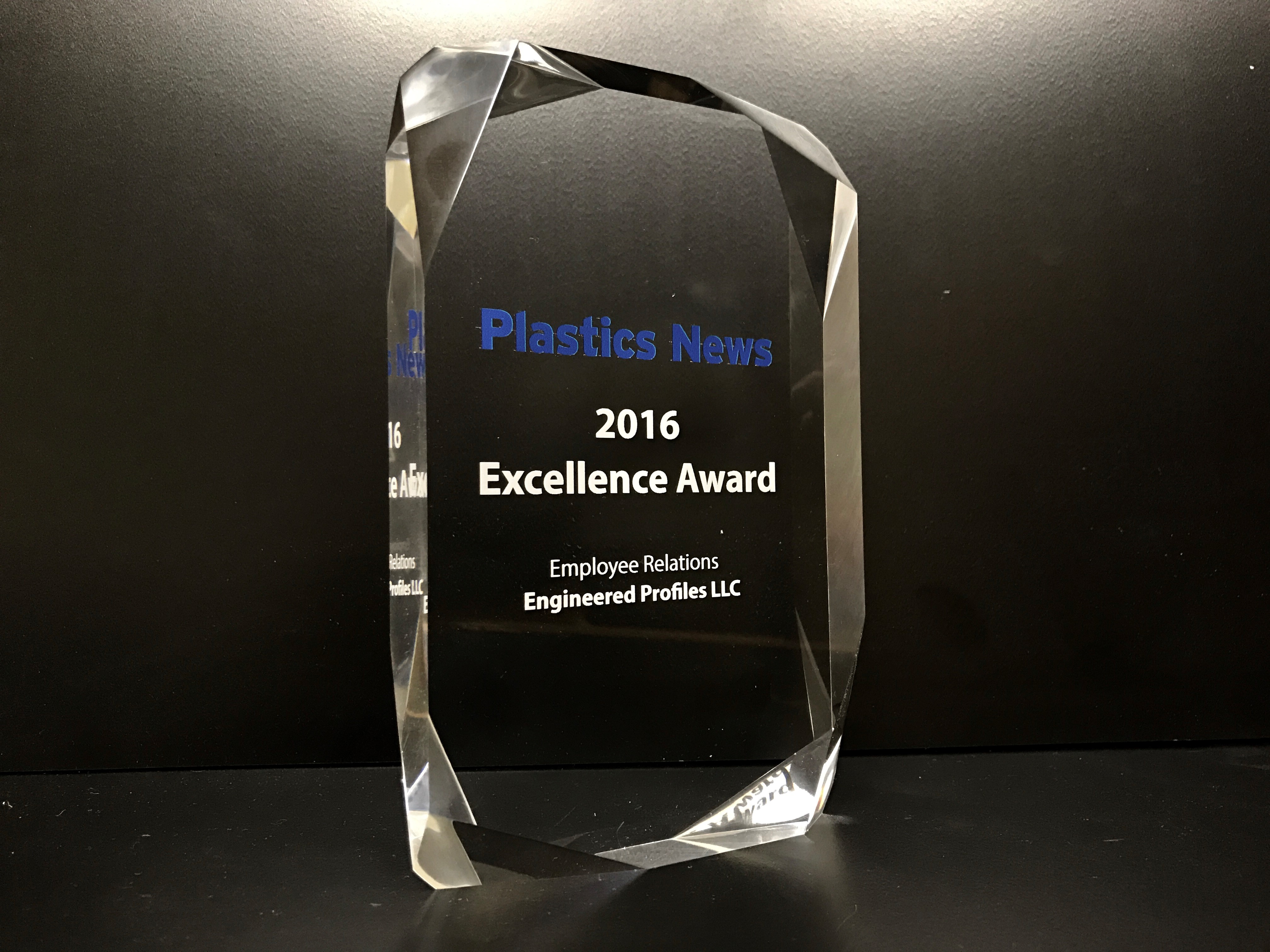 Engineered Profiles Wins Plastics News Excellence Award